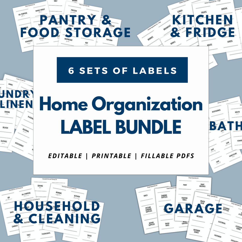 Printable Home Organization Label Bundle