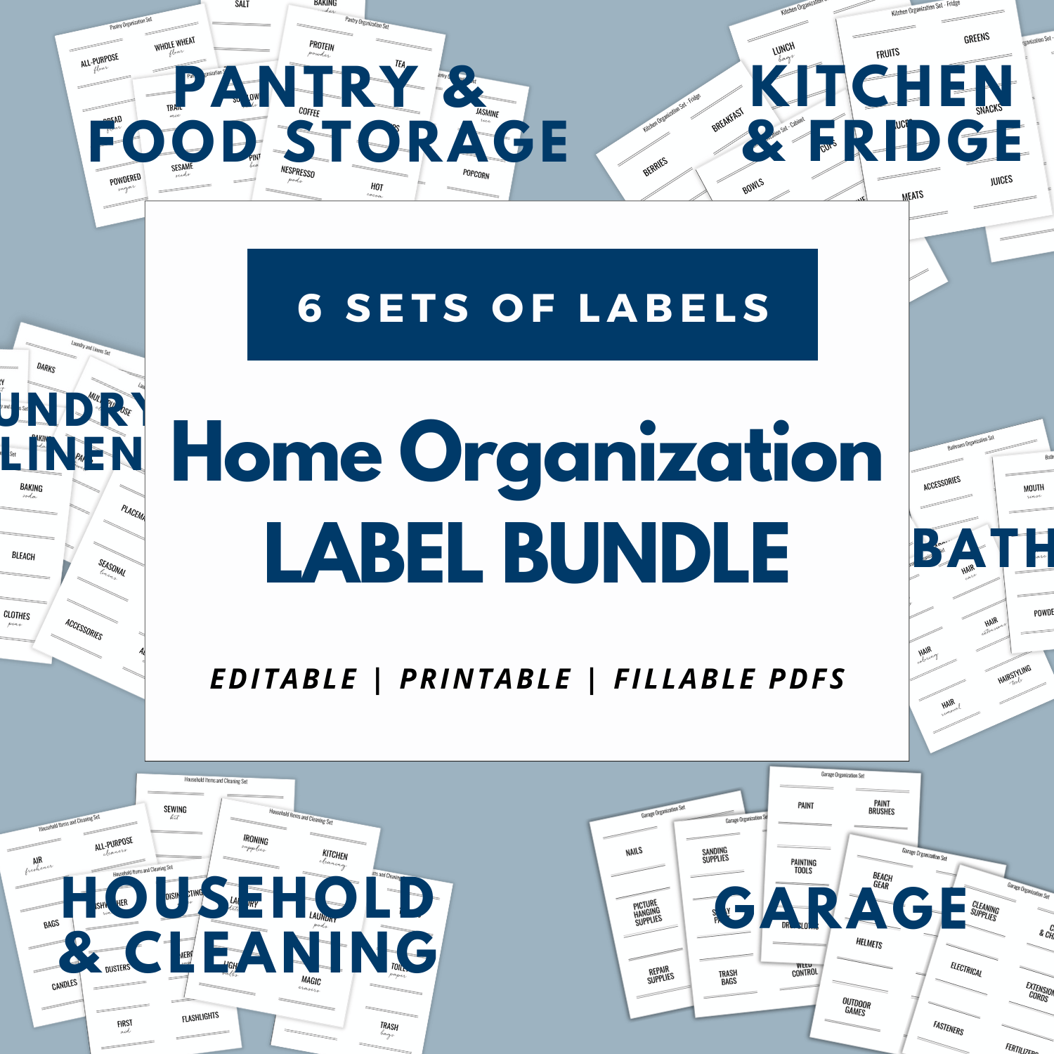 Printable Home Organization Label Bundle