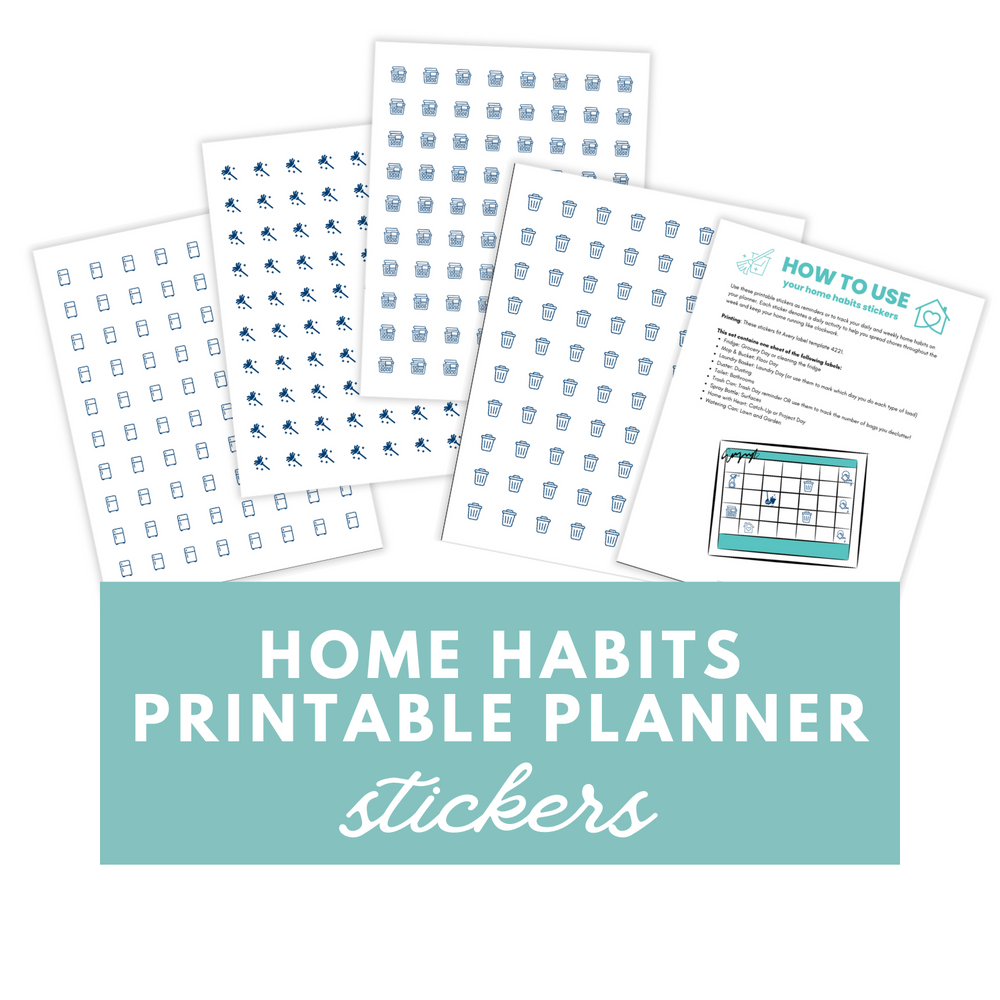 Home Habits Printable Planner Stickers