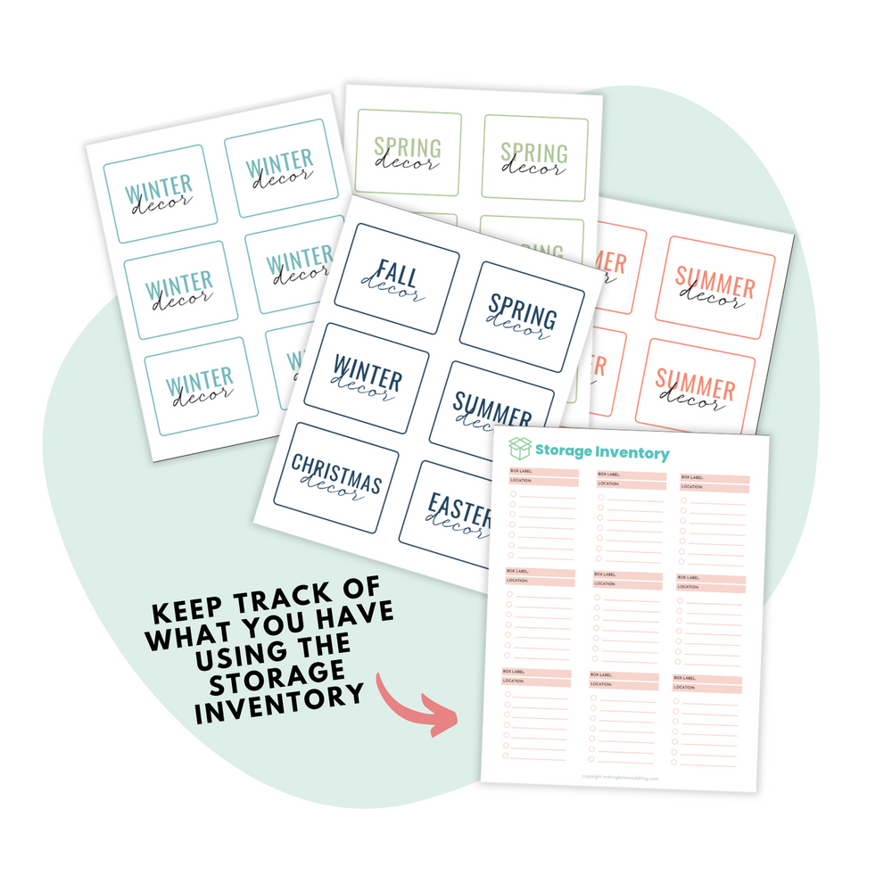 Printable Decor Storage Labels and Inventory Tracker