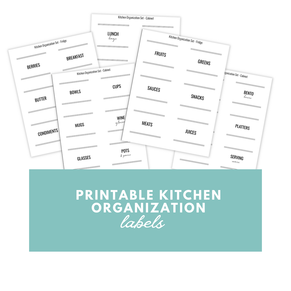 Printable Kitchen Organization Labels
