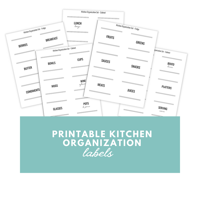 Printable Kitchen Organization Labels