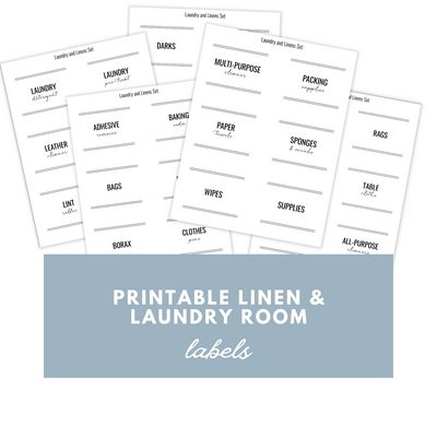 Printable Linen & Laundry Room Labels
