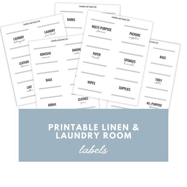 Printable Linen & Laundry Room Labels