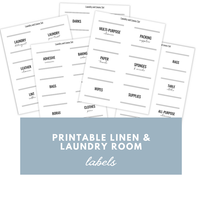 Printable Linen & Laundry Room Labels