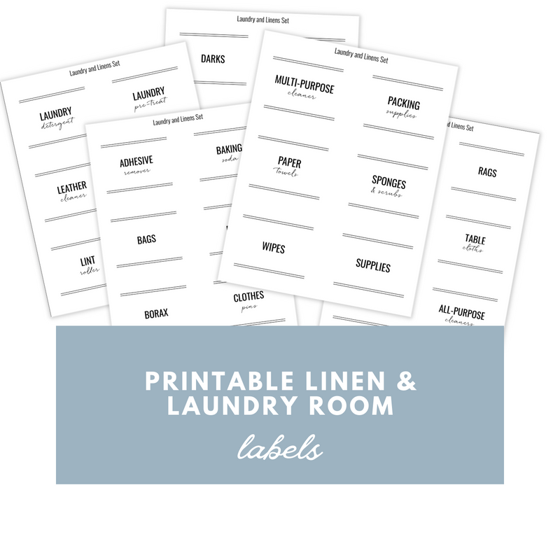 Printable Linen & Laundry Room Labels