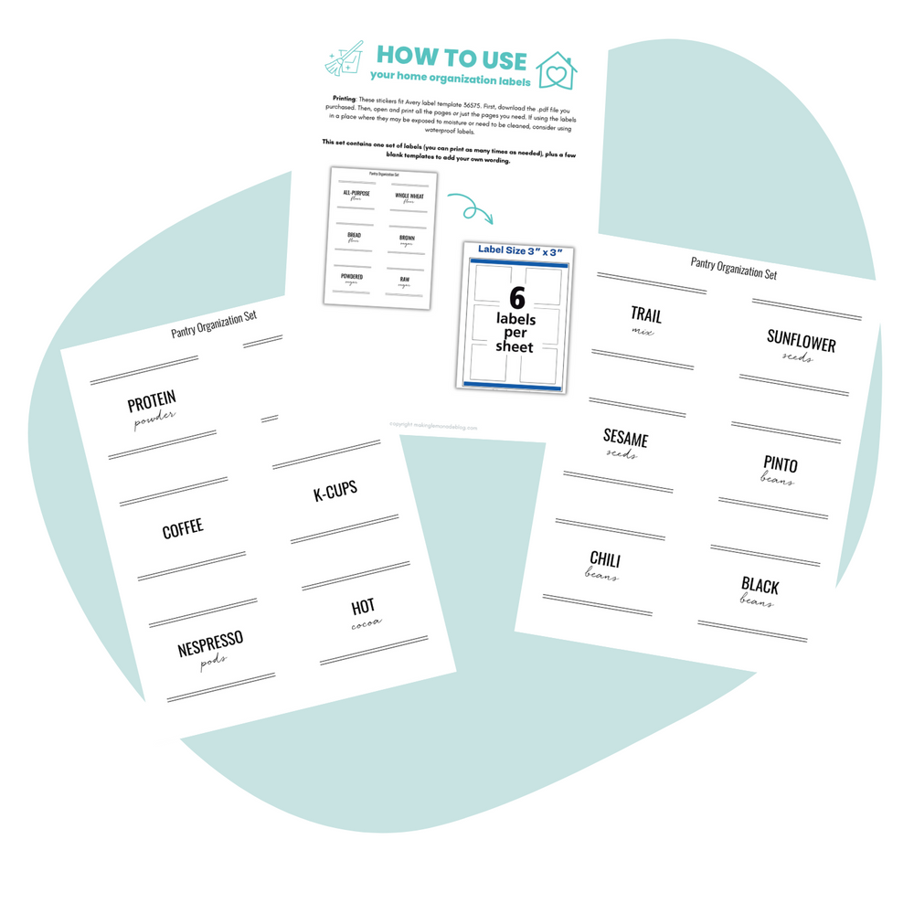 Printable Pantry & Food Storage Labels
