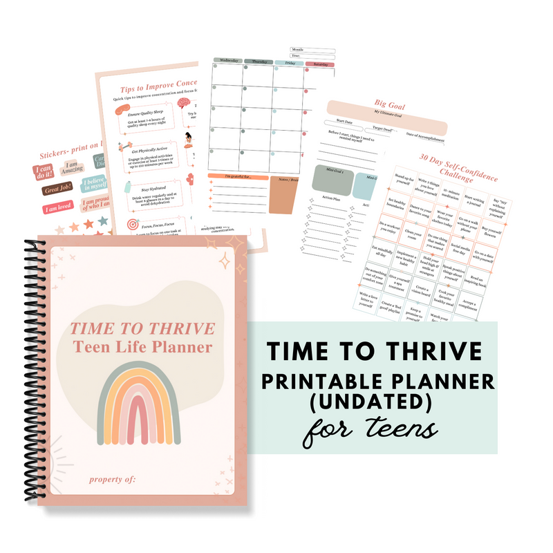 Time to Thrive Printable Planner for Teens (Undated)